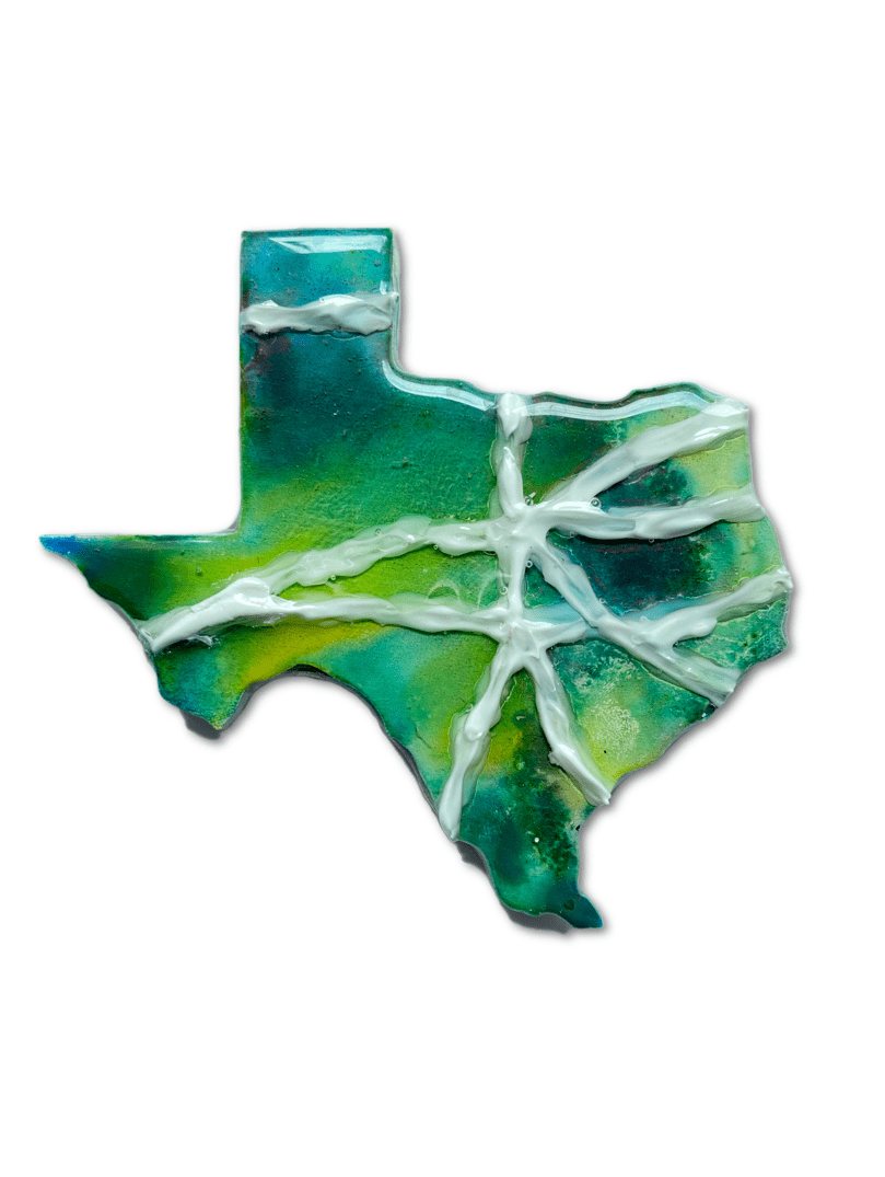 Texas Mini Map Magnets - Hand Painted Texas Magnets | Kimmie Designs