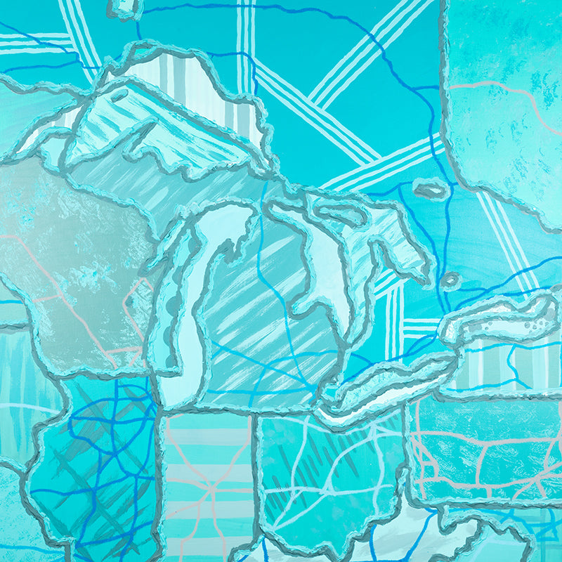 The Great Lakes Map Artwork - Painting of the Great Lakes | kimmie ...